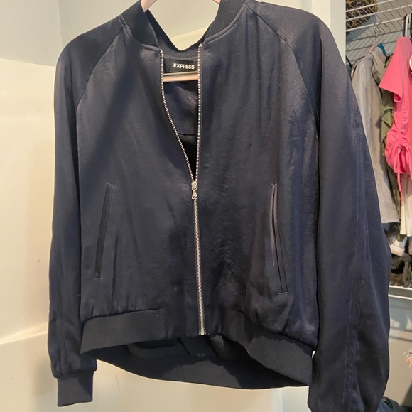 Express | Jackets & Coats | Navy Blue Express Bomber Jacket Never Worn ...